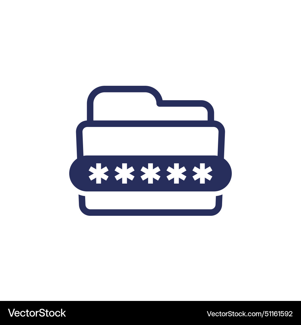 Folder with a password icon Royalty Free Vector Image