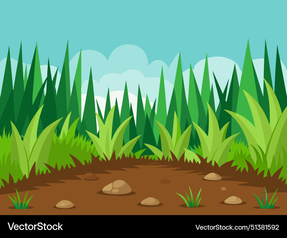 Green grass landscape background Royalty Free Vector Image