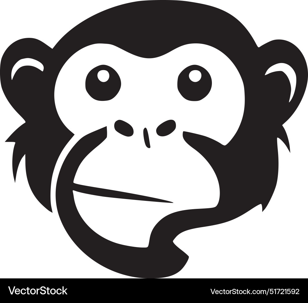 Monkey - minimalist and flat logo Royalty Free Vector Image