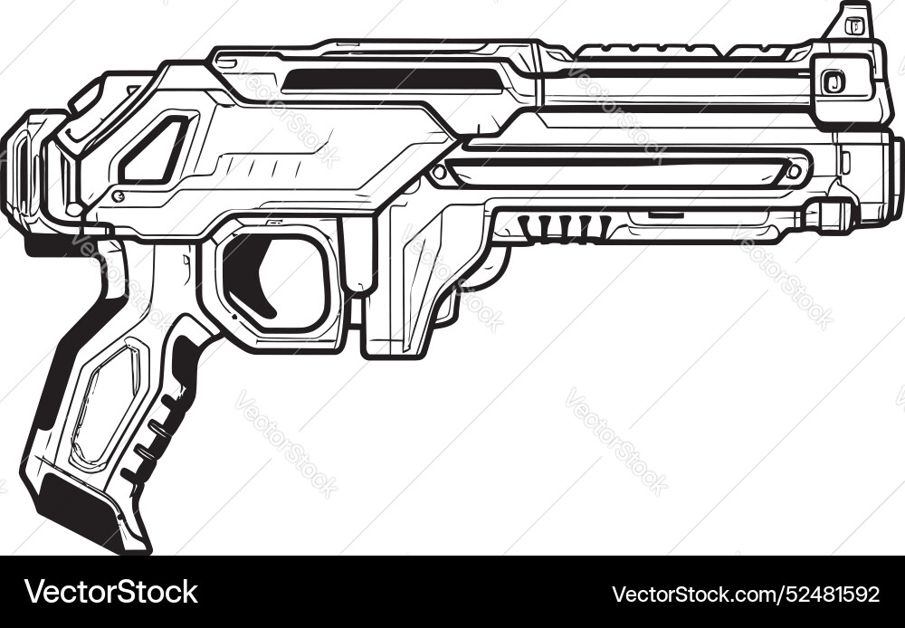 Quantum blaster gun symbol neutron shooter Vector Image