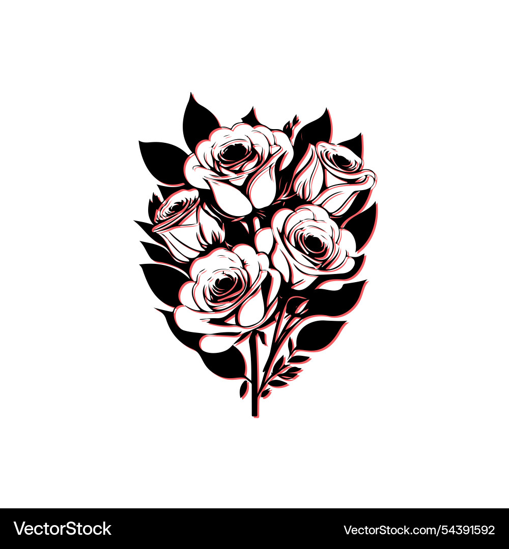 Rose bouquet floral design element concept Vector Image