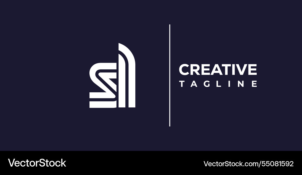 Sl abstract logo Royalty Free Vector Image - VectorStock
