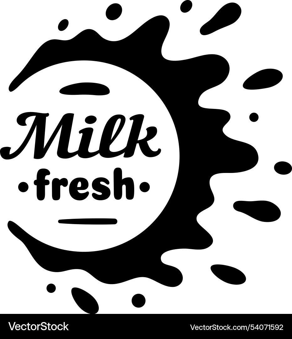 Stunning black ink milk splash with text inside Vector Image