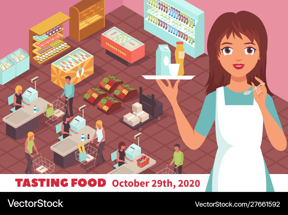 Tasting food poster Royalty Free Vector Image - VectorStock