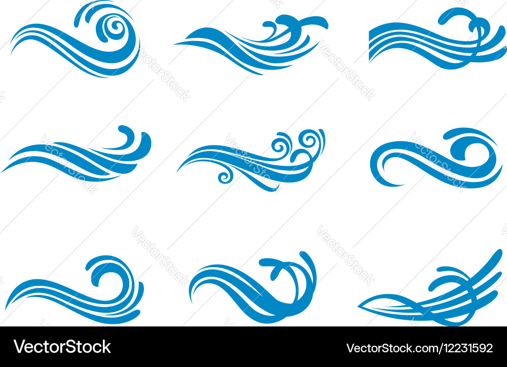 Water Splash Icons Set Royalty Free Vector Image