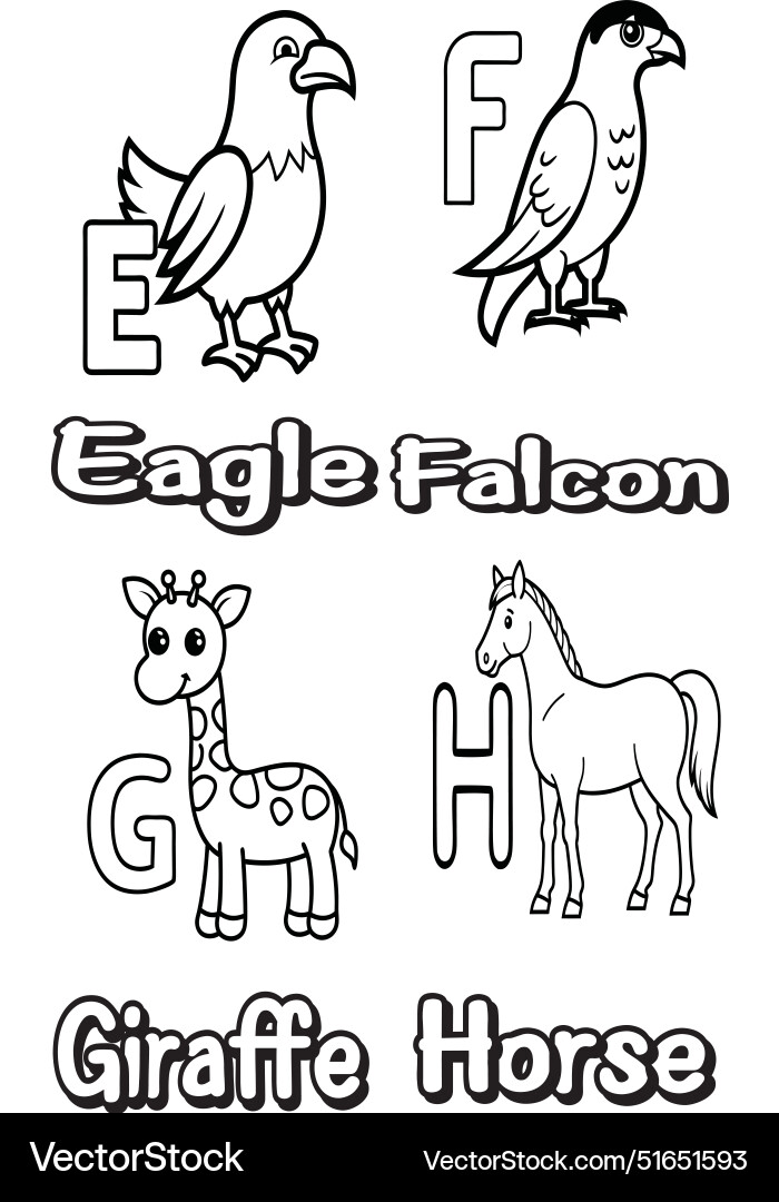 Black and white alphabet book Royalty Free Vector Image