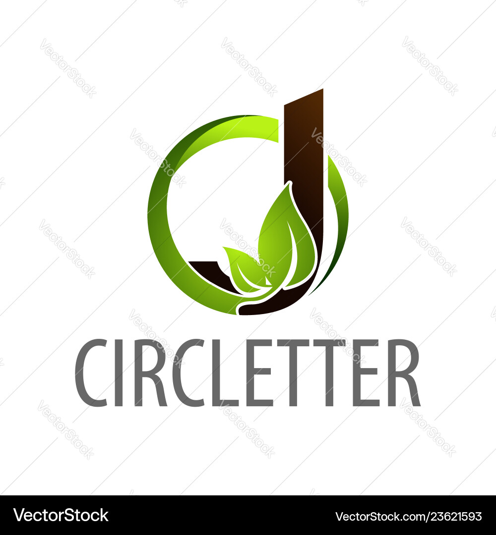 Circle leaf initial letter j logo concept design Vector Image