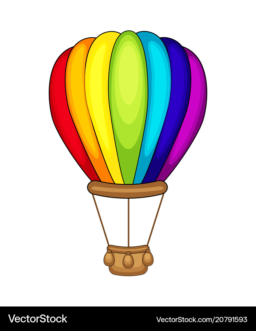 Cute cartoon air balloon Royalty Free Vector Image