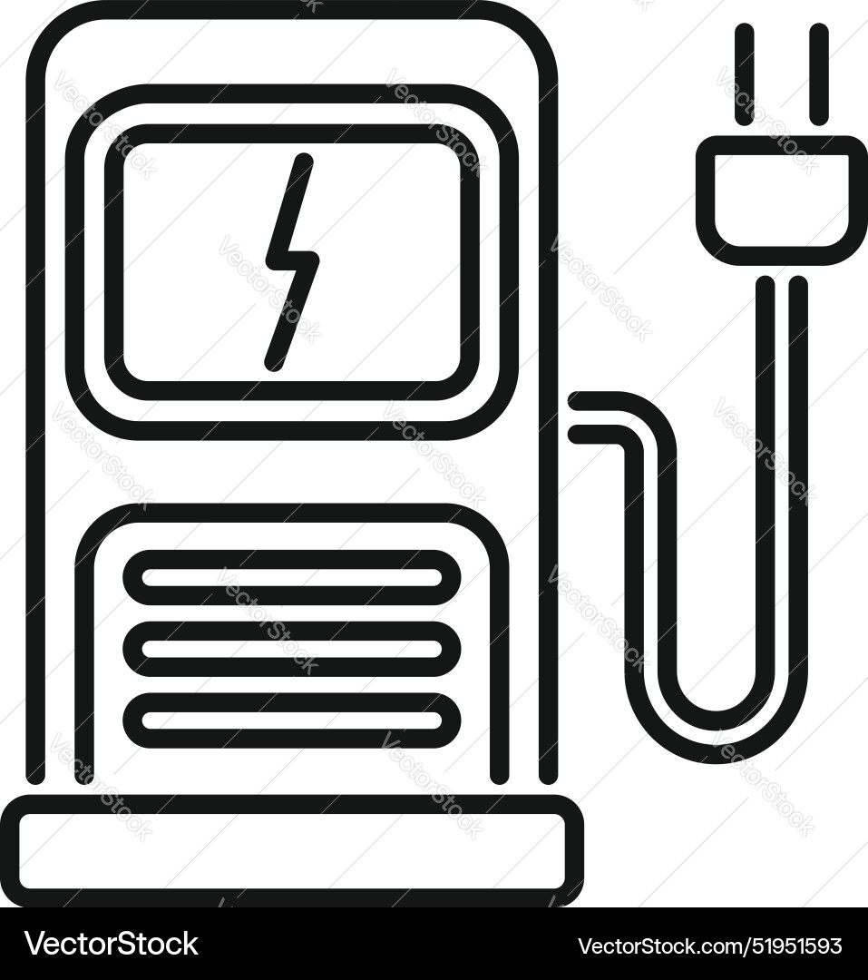 Electric vehicle charging station providing Vector Image