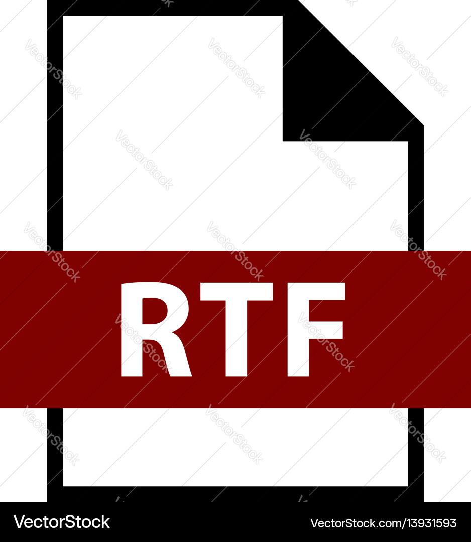 File name extension rtf type Royalty Free Vector Image