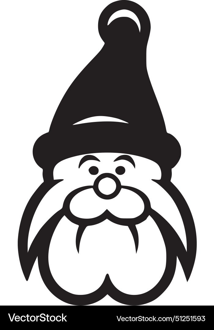 Gnome - black and white Royalty Free Vector Image