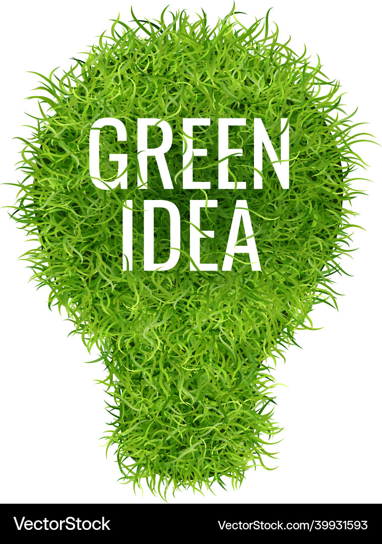 Green idea grass composition Royalty Free Vector Image
