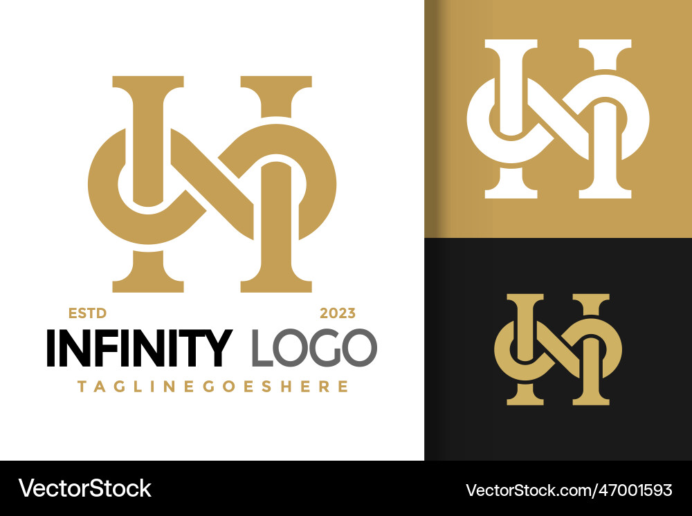 H Infinity Logo - Elegant & Modern Royalty Free Vector