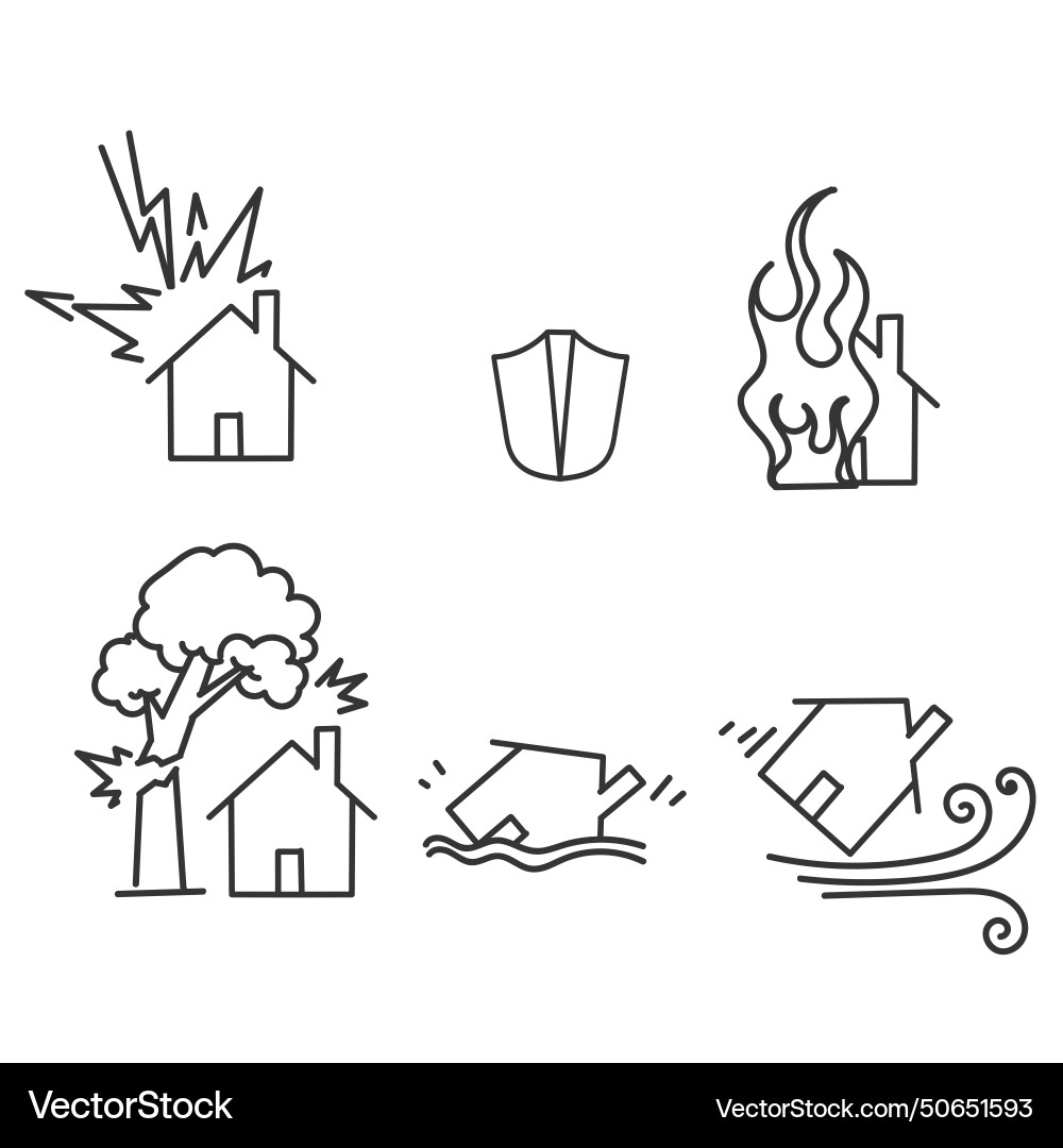 Hand drawn doodle house insurance related Vector Image