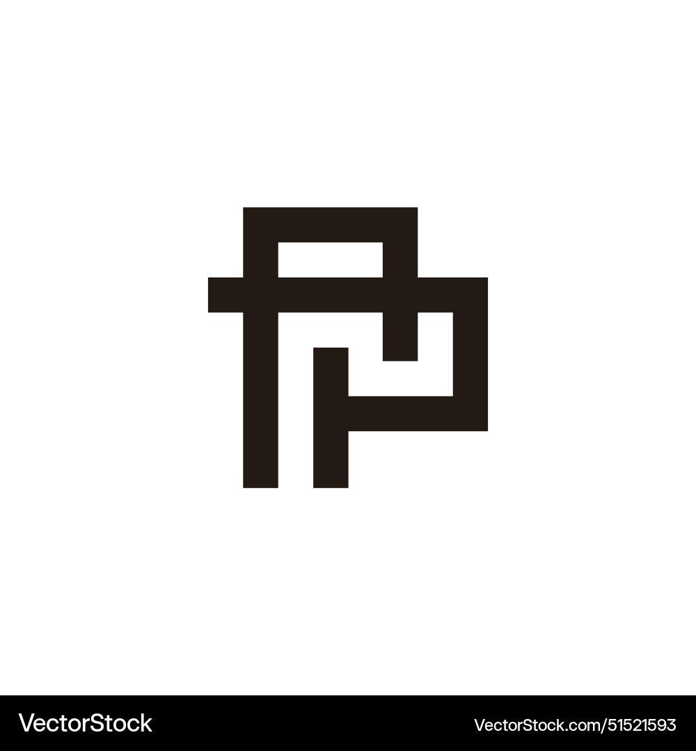 Letter ap linked linear simple geometric logo Vector Image