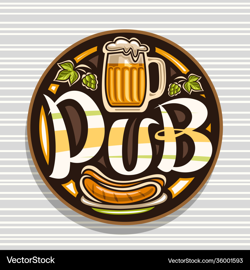 Logo for beer pub Royalty Free Vector Image - VectorStock