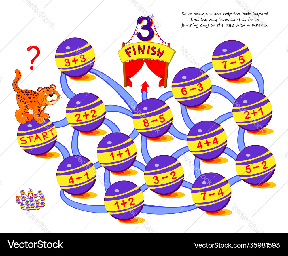 Math education for children logic puzzle game Vector Image