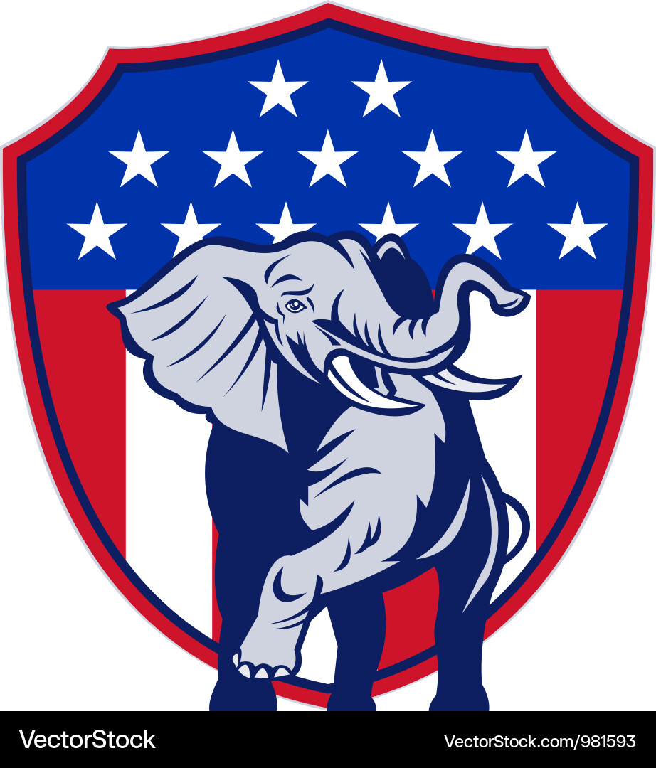 Republican Elephant Logo 2x) Republican Logo Sticker Self Adhesive