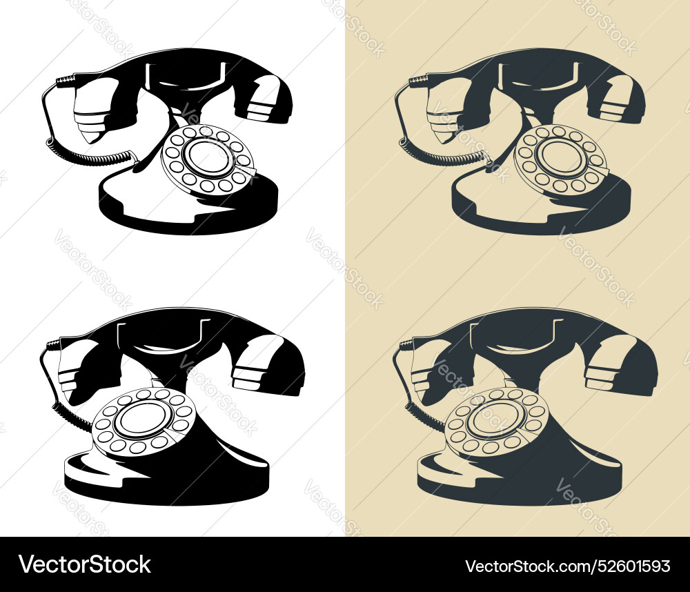 Retro rotary telephone Royalty Free Vector Image