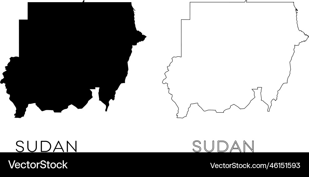 Sudan map silhouette Royalty Free Vector Image
