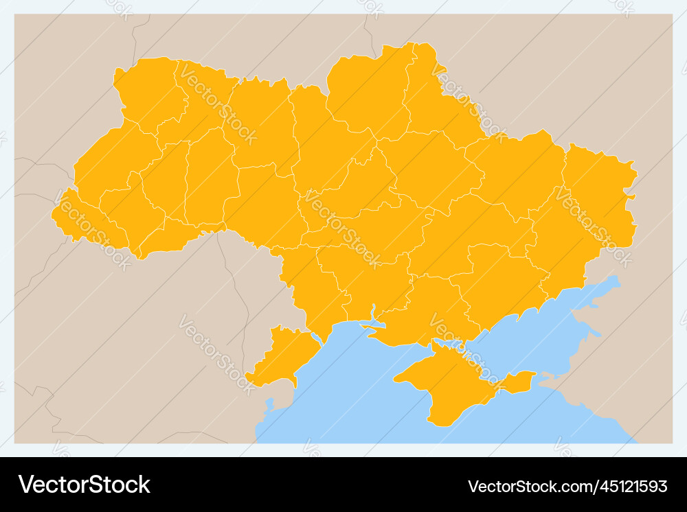 Ukraine map is a country in eastern Royalty Free Vector