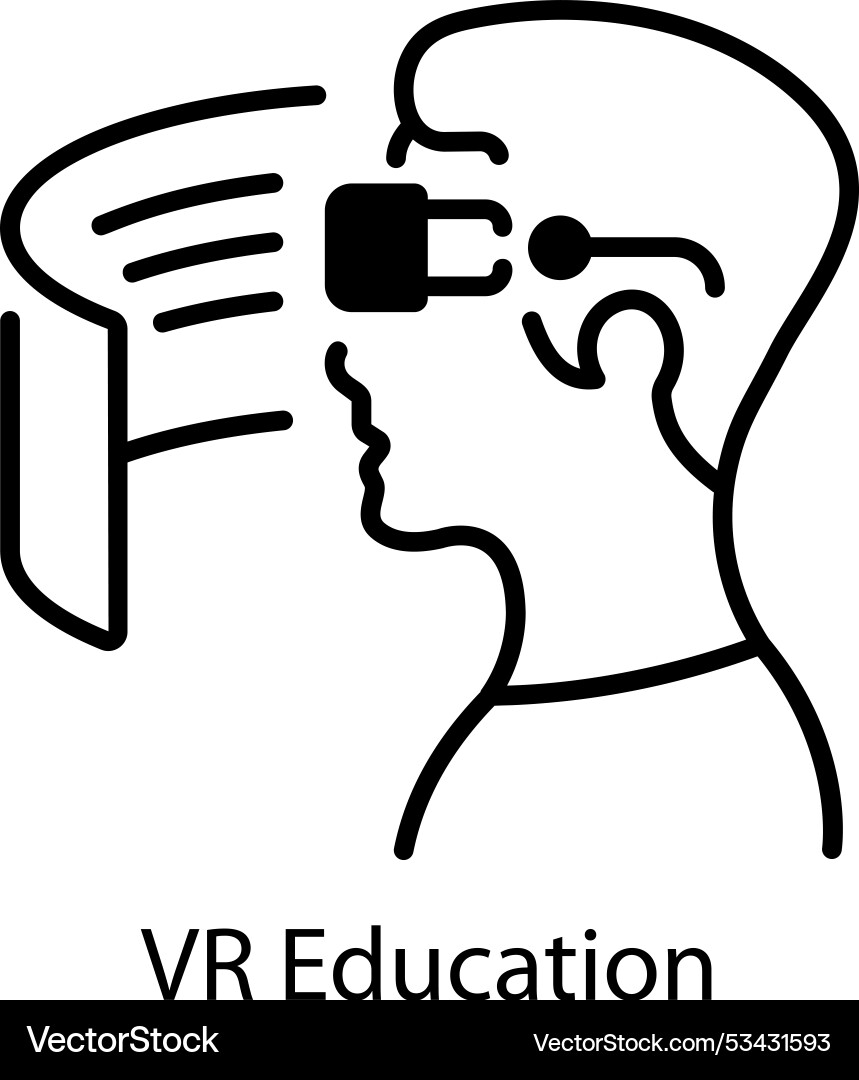Vr education Royalty Free Vector Image - VectorStock