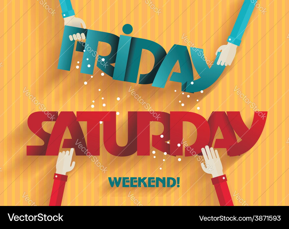 Weekend coming - flat design Royalty Free Vector Image
