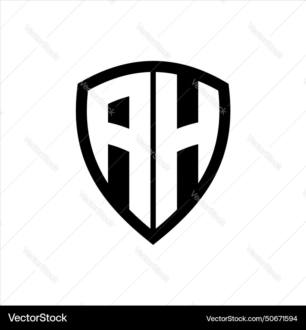 Ah monogram logo with bold letters shield shape Vector Image
