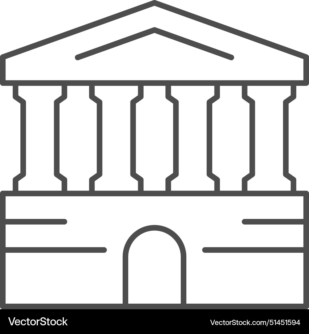 Ancient building line outline icon Royalty Free Vector Image