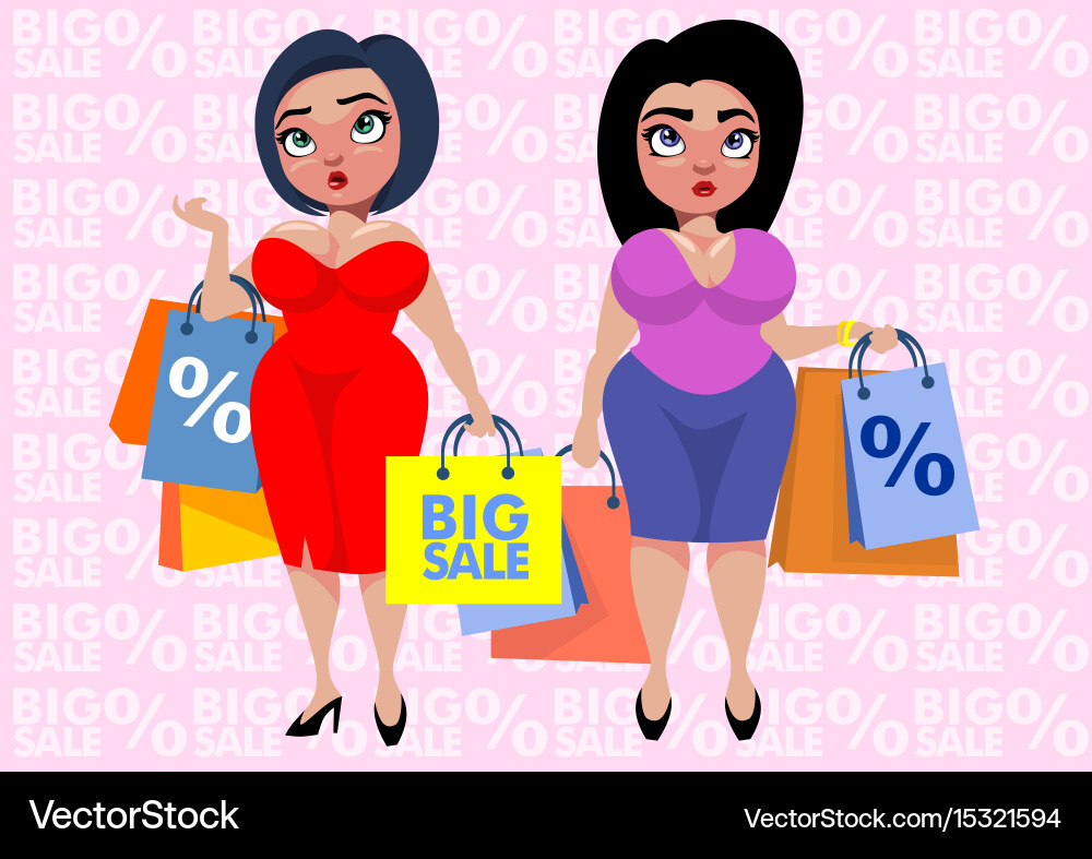Colorful plus size fashion template Royalty Free Vector