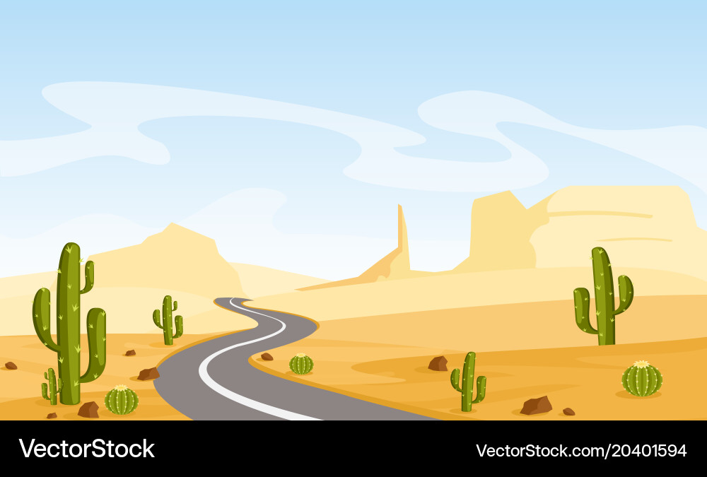 Desert landscape Royalty Free Vector Image - VectorStock