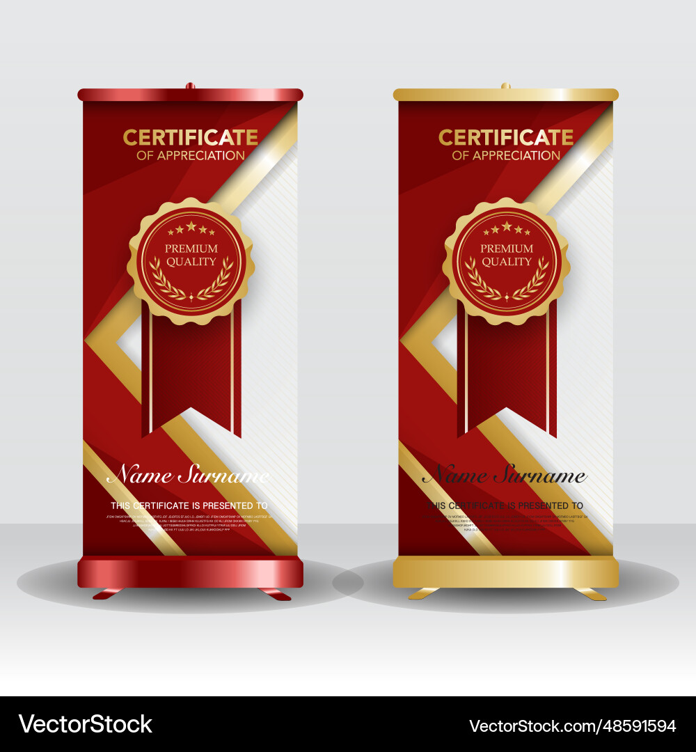 Diploma certificate template roll up banner stand Vector Image