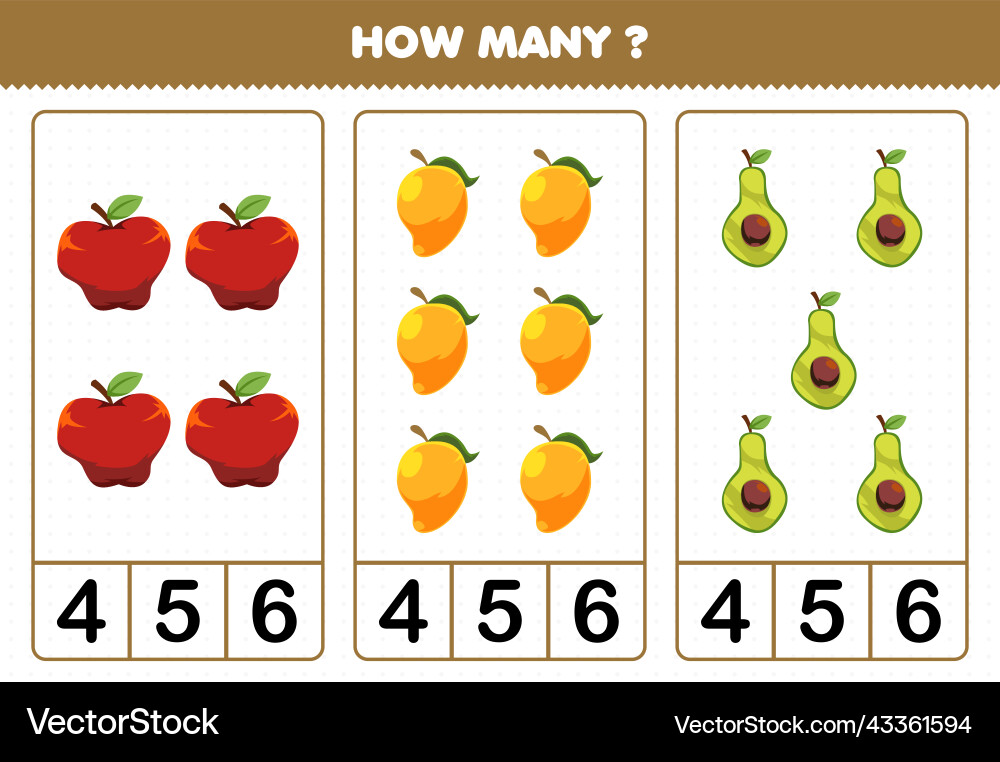 Education game for children counting how many Vector Image