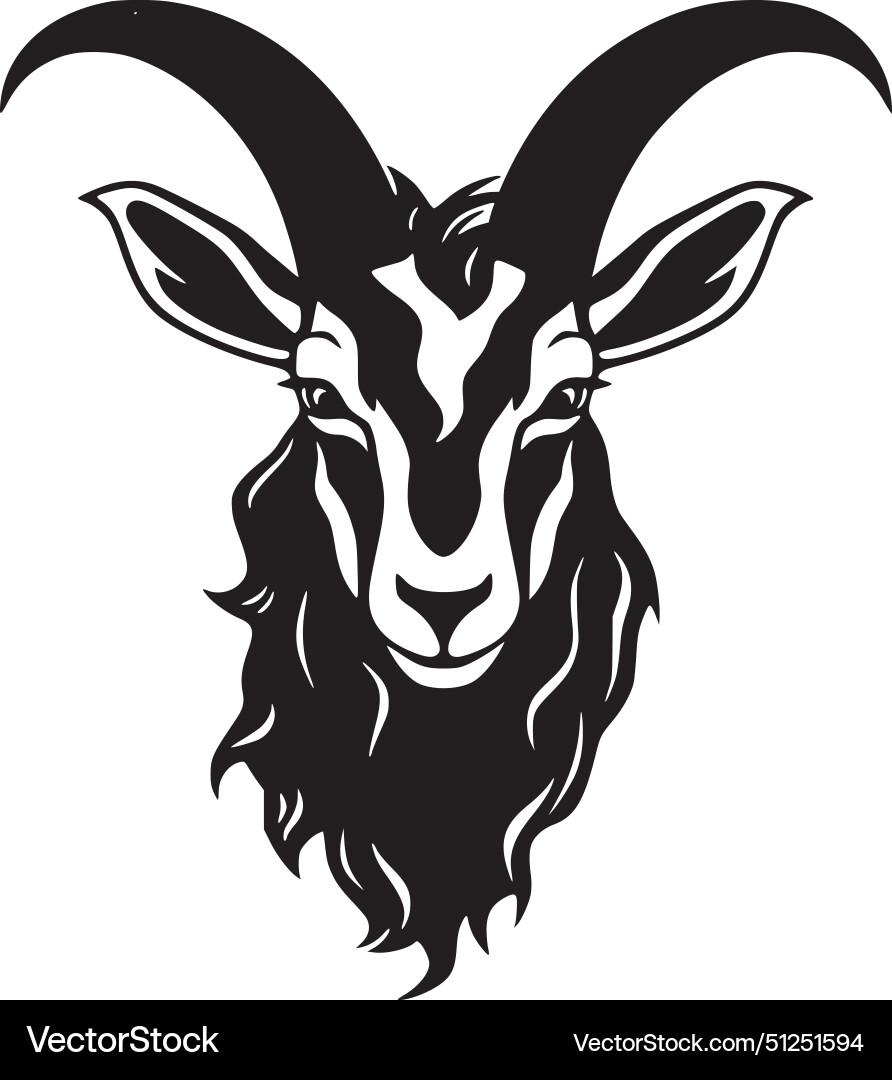 Goat - minimalist and flat logo Royalty Free Vector Image