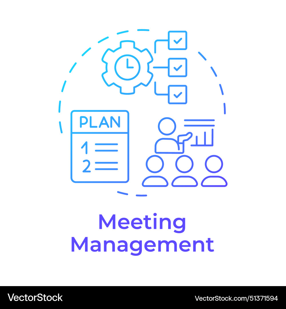 Meeting management blue gradient concept icon Vector Image