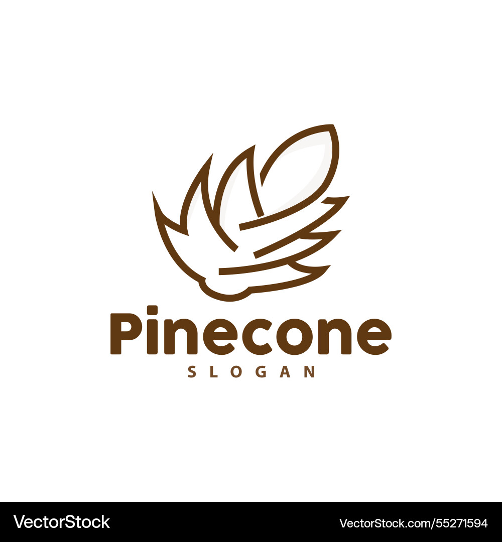 Pine cone logo elegant luxury simple design Vector Image