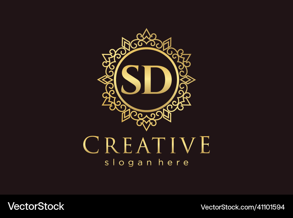 Sd initial letter luxury calligraphic feminine Vector Image
