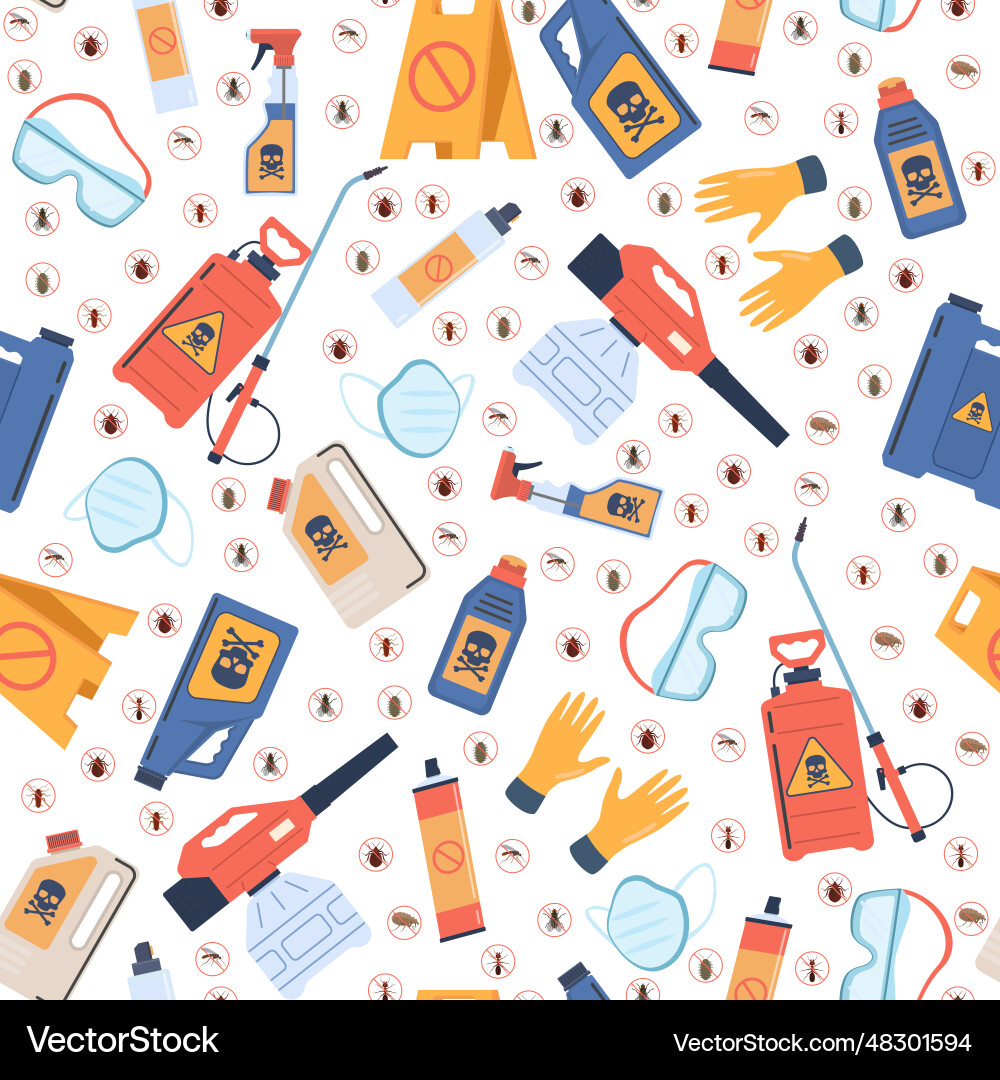 Seamless pattern with insect repellents spraying Vector Image