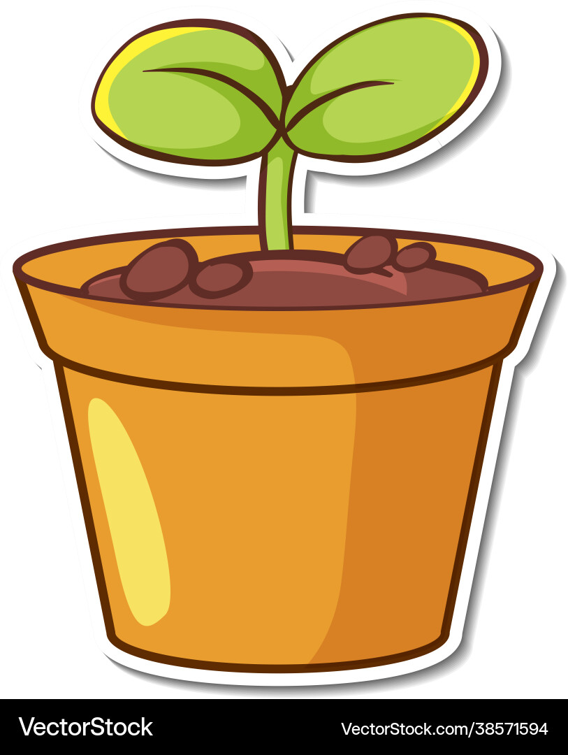 Seedling Plant Sticker Royalty Free Vector Image