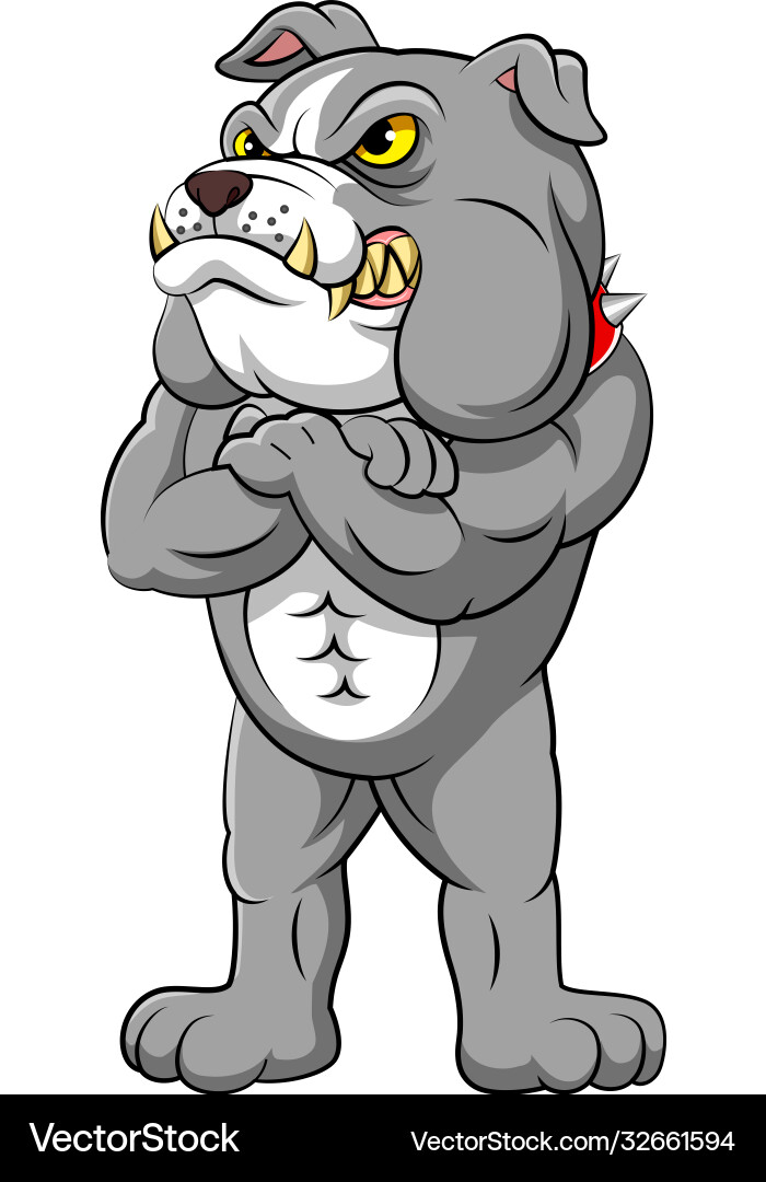 Strong bulldog in standing pose Royalty Free Vector Image