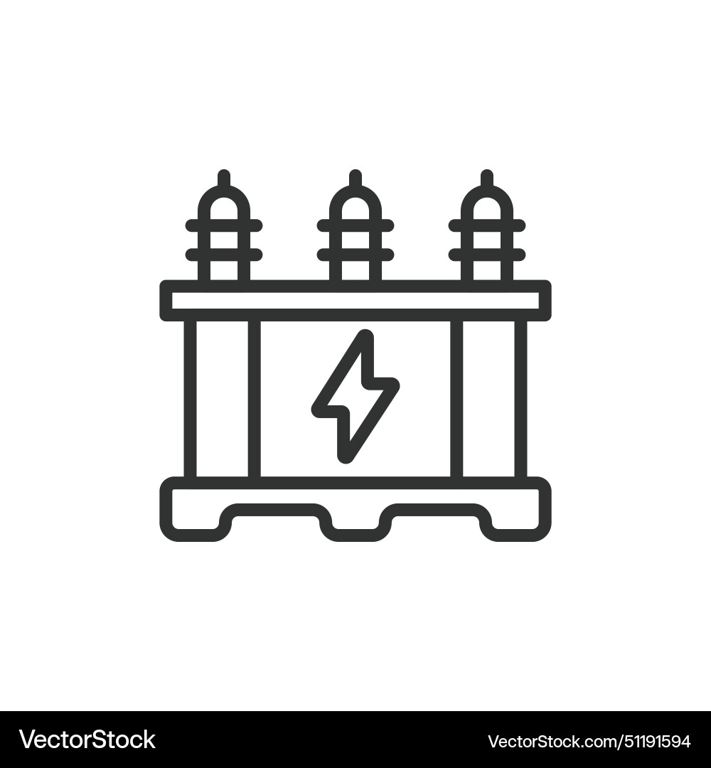 Transformer in line design electrical power Vector Image