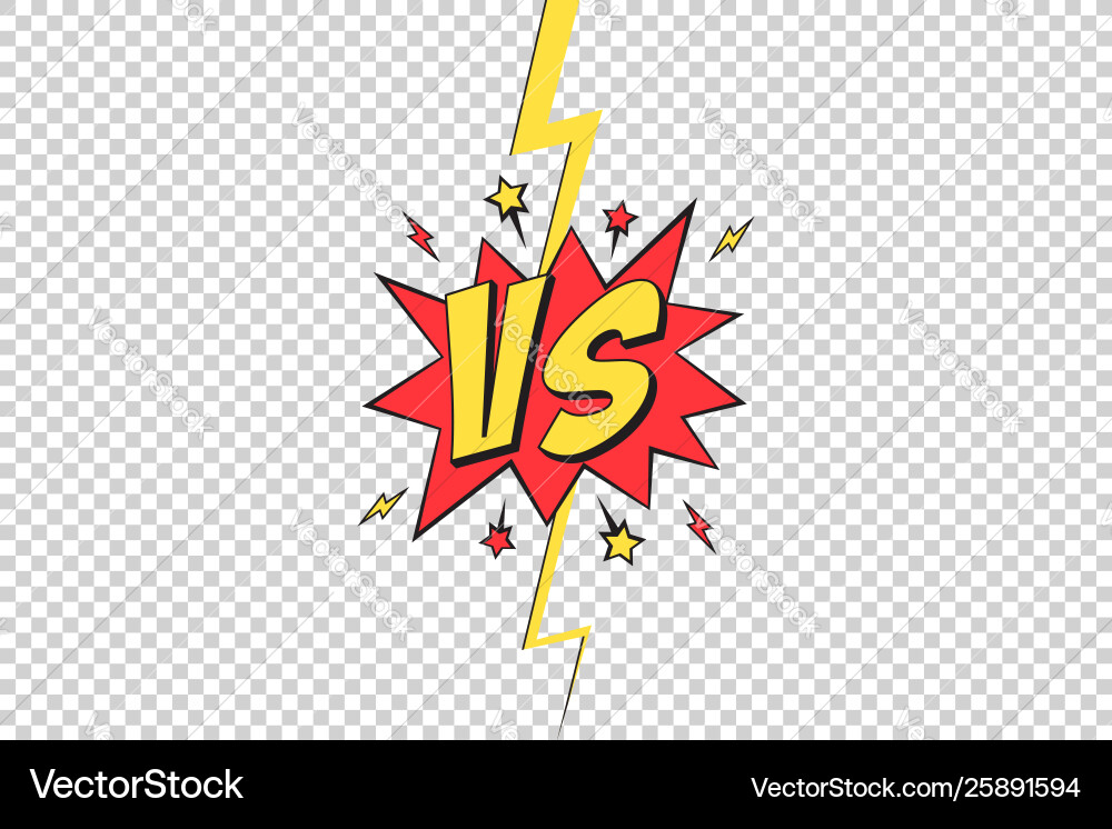Vs frame versus pop art design on transparent Vector Image