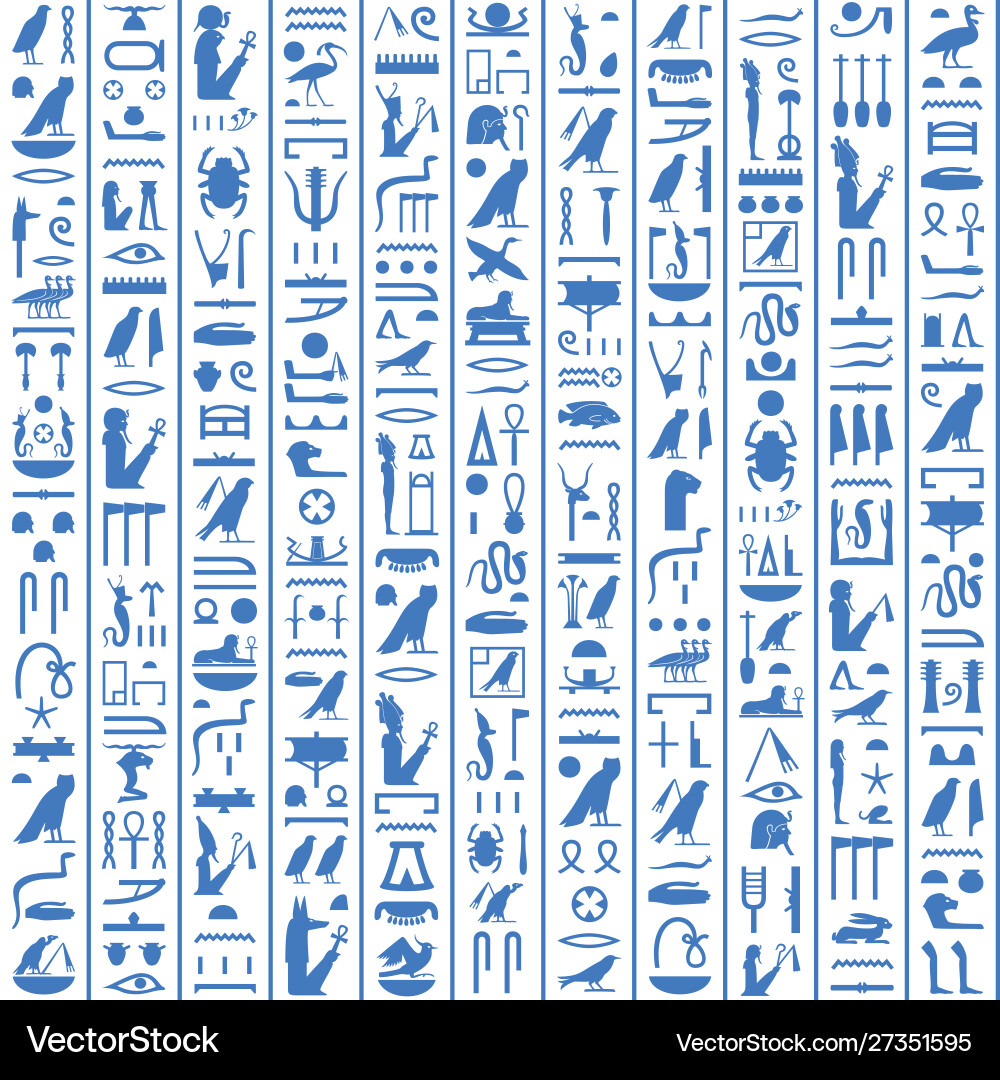 Ancient Egyptian Hieroglyphs Royalty Free Vector Image