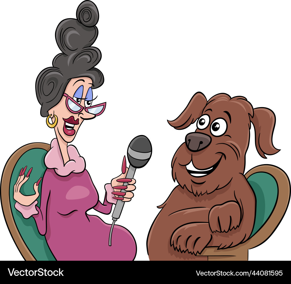 Cartoon Dog Interview Royalty Free Vector Image