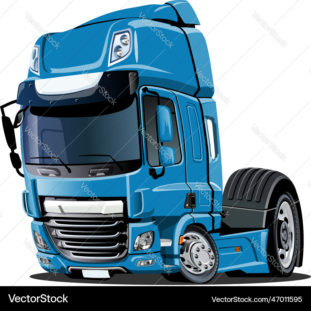 Cartoon Semi Truck Royalty Free Vector Image - VectorStock