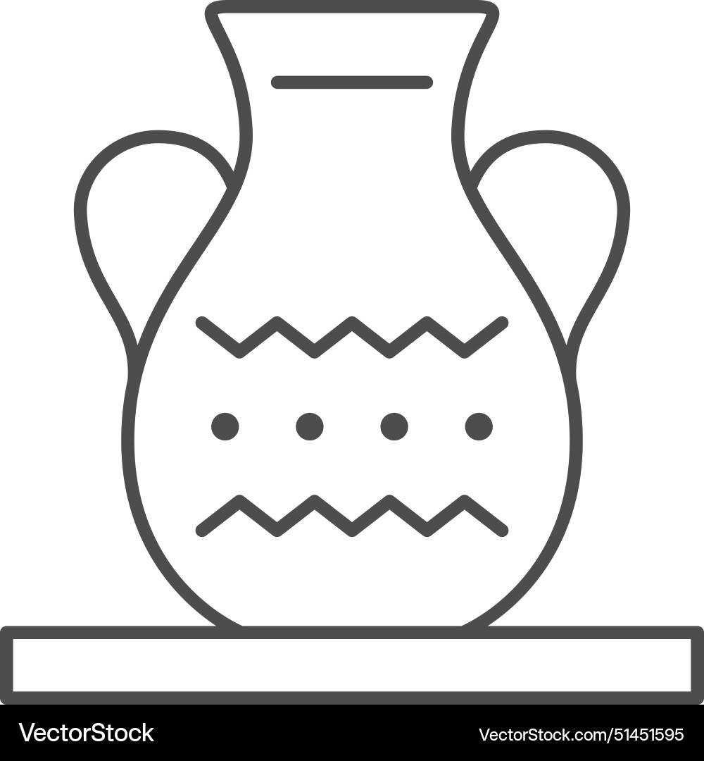 Ceramic jug line outline icon Royalty Free Vector Image