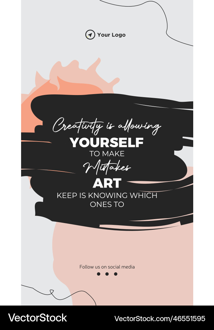 Creativity and art portrait template Royalty Free Vector