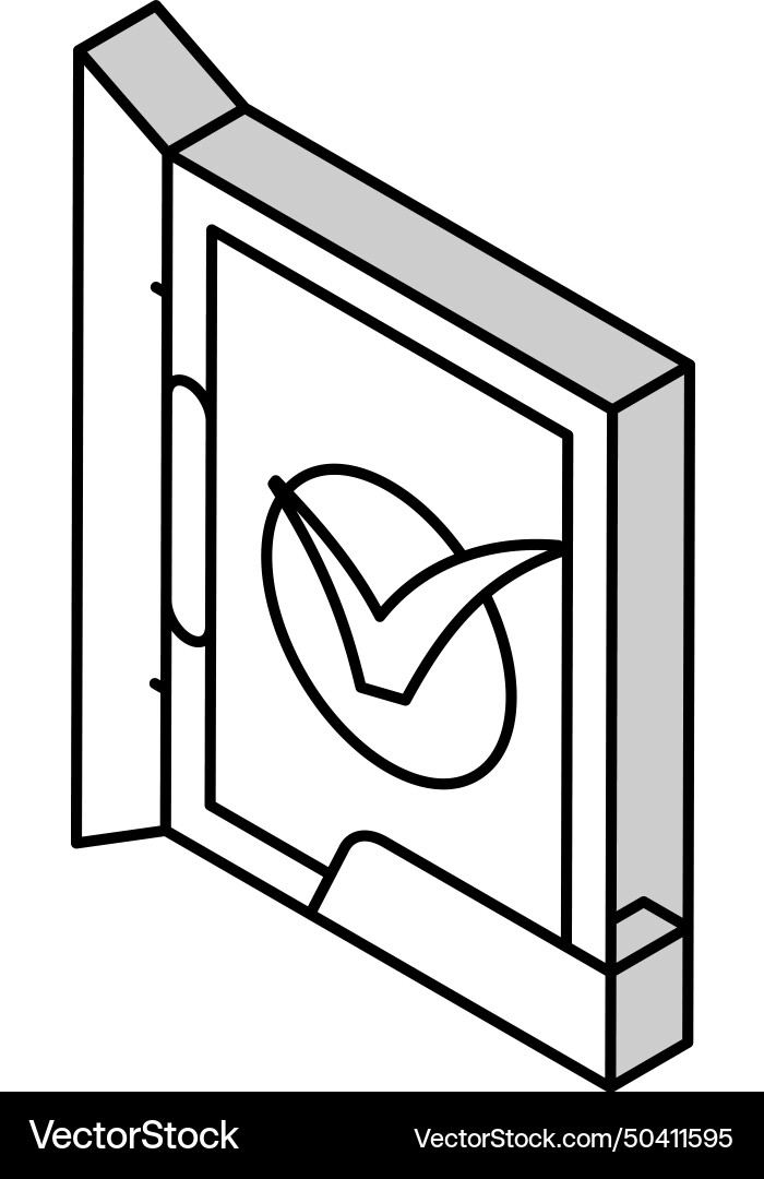 Folder Check Mark Isometric Icon Royalty Free Vector Image 
