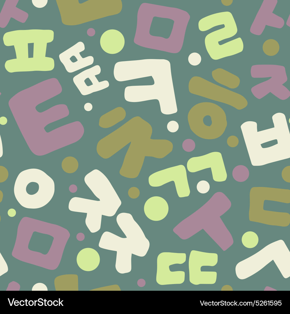 Koreanisches Alphabet Muster Lizenzfreies Vektorbild