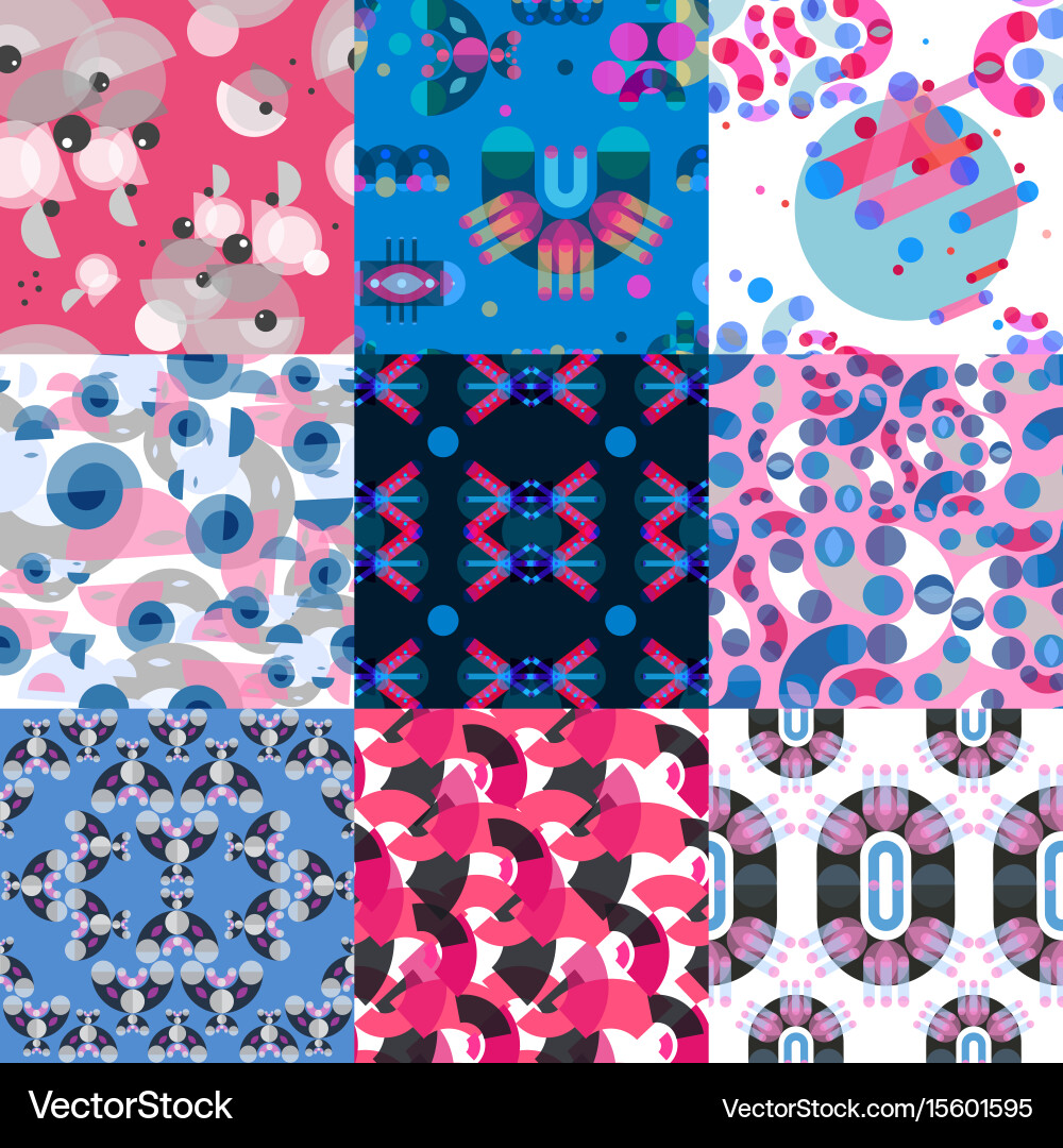 Microelements flat textures collection Royalty Free Vector